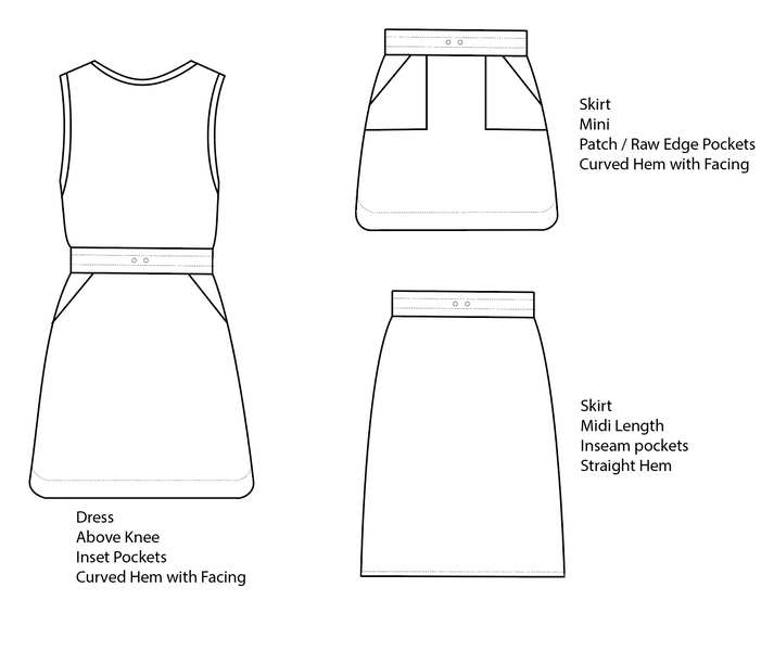 Drew Dress and Skirt Athletic tank dress PDF Sewing Pattern Print at Home Projector – Sewbexx ...